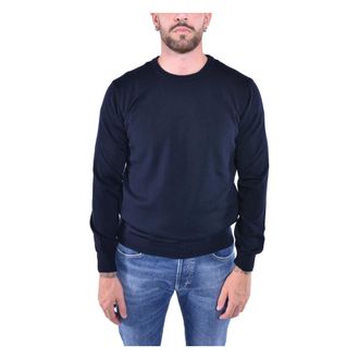 KANGRA Weicher Woll-Rundhalspullover - - Knitwear - Herren - Blau - XL