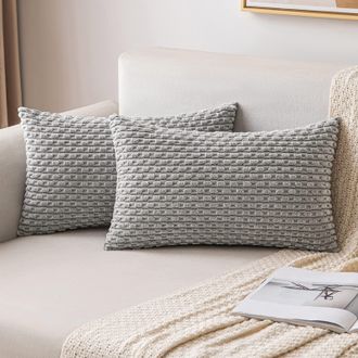 Miulee Kordsamt Kissenbezug Kissenbezüge Dekorative Kissenhülle Moderne Sofakissen Dekokissen Couchkissen Zierkissen Weicher für Sofa Wohnzimmer Schlafzimmer