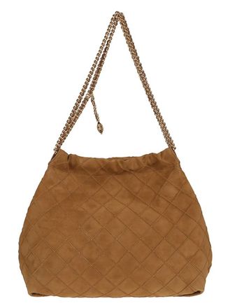 Tory Burch Tory Burch Hobo Bags - Quilted Suede Shoulder Bag - Gr. unisize - in Braun - f&uuml;r Damen
