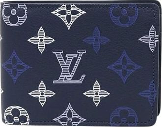 Louis Vuitton Portefeuille bi-pli Pre-owned Monogram Shadow - Femme - Pre-owned - Bleu - Taille: ONE Size