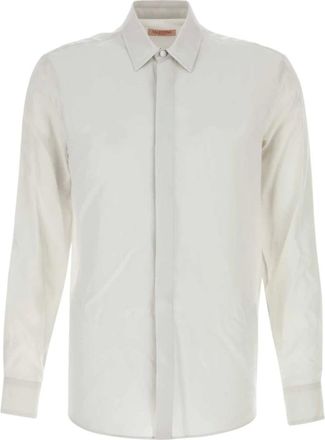 Valentino Garavani Homme, Chemises, Blanc, Taille: M Ice Silk Shirt