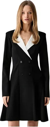 Karl Lagerfeld Femme, Robes, Noir, Taille: 42 FR Robe Blazer Tricot Monochrome