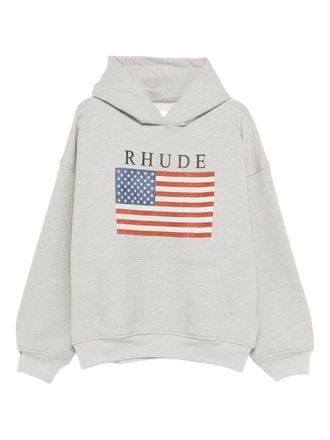 Rhude flag-graphic hoodie - Grau