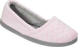 Dearfoams Katie Mocassins confortables à enfiler en velours avec dos fermé et semelle en caoutchouc pour femme, Rose frais, 39/40 EU