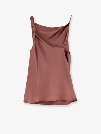 Alysi Womens Top Satin Brown Acetate T-Shirts & Jerseys