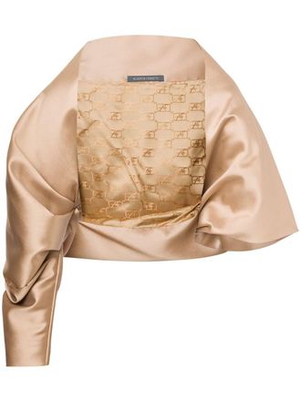 Alberta Ferretti Asymmetrische Satinjacke - Nude
