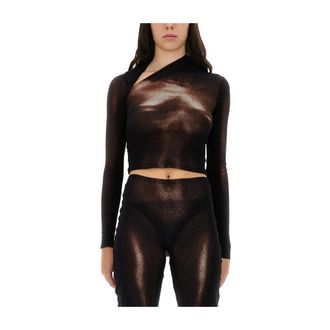 Jean Paul Gaultier Femme, Tops, Brun, Taille: 36 FR Long Sleeve Hauts