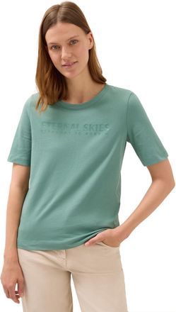 Cecil Damen 3227616 T-Shirt mit Wording Artwork, Jewel Green, XX-Large