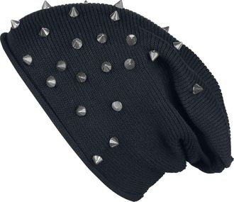 Black Premium by EMP Unisex Schwarze Beanie mit Nieten Standard