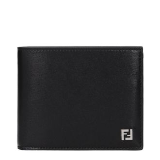 Fendi Hommess Portefeuille en cuir noir