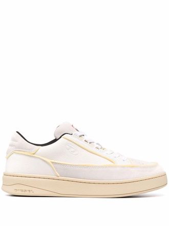 Diesel Sneakers mit Kontrasteins&auml;tzen - Wei&szlig;