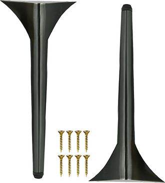 Generic Metallf&uuml;&szlig;e F&uuml;r Schr&auml;nke, 2 Dreieckige M&ouml;belf&uuml;&szlig;e Aus Edelstahl, Ersatzf&uuml;&szlig;e F&uuml;r Sofas, Betten Und Couchtische, Inklusive Befestigungsschrauben(Schwarz,3