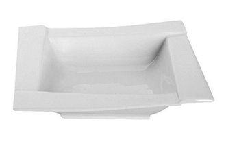 Ambition Suppenteller Kubiko 18 cm quadratisch Hartglasgeschirr Teller Essteller Porzellan Tiefteller Tellerset Schuessel Suppenschale Geschenk modern elegant,