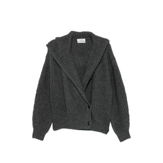 System Ribbed-knit Hooded Cardigan