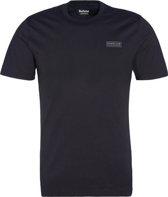 Barbour Unifarbenes Basic-T-Shirt mit gummiertem Logo-Emblem, Slim Fit in
