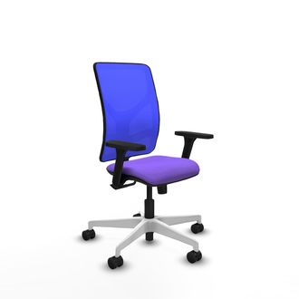 Piqueras y Crespo B&uuml;rostuhl, R&uuml;ckenlehne, Netzstoff, mit 3D-Armlehnen, h&ouml;henverstellbare Lendenwirbelst&uuml;tze, ausgestattet mit 3 Positionen und Schneideschaum, Blau/Lila