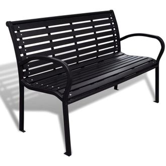 vidaXL Banc de jardin 125 cm acier et wpc noir Vidaxl