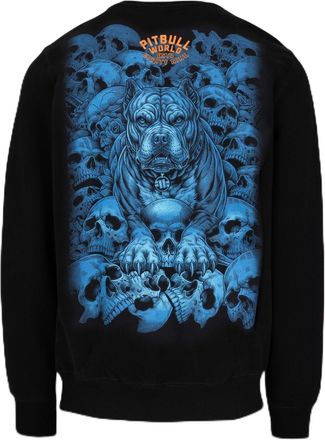 Pitbull Herren Sweatshirt Guardian Angel - Regular Fit Pullover M&auml;nner mit gro&szlig;em R&uuml;ckenprint Totenkopf Motiv, Streetwear Langarmshirt, Bequemer Freizeit Pull