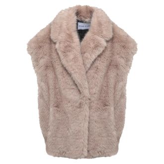 Stand Studio Kunstfellweste - - Jackets - Damen - Beige - XS/S