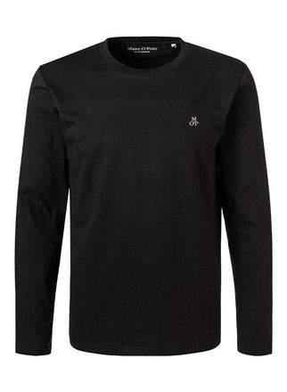 Marc O'Polo Herren Longsleeve schwarz Baumwolle