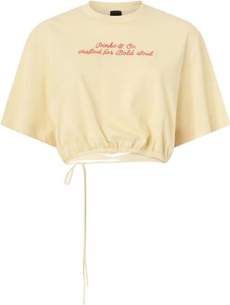 Pinko Pinko, Femme, Tops, Jaune, Taille: 40 FR T-Chemises