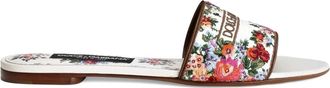 Dolce & Gabbana Femme, Chaussures, Multicolore, Taille: 40 EU Nappa Leather Flat Slippers with Embroidery