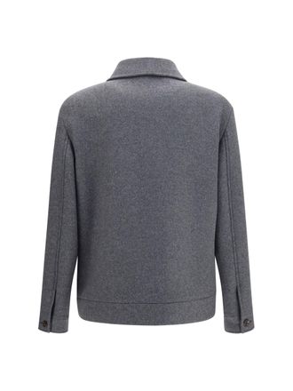 Valentino Mens Wool And Cashmere Jacket Grigio Scuro Melange
