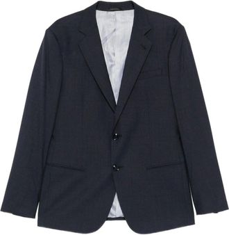 Giorgio Armani Homme, Vestes, Bleu, Taille: L Blazer &agrave; revers crant&eacute;