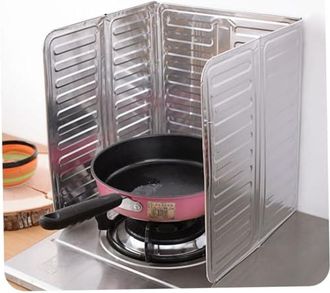 Cabilock Protection Anti-&eacute;claboussures Aluminium pour Plaques de Cuisson &agrave; Gaz &Eacute;cran Isolant Prot&egrave;ge Murs et Plans de Travail Facile &agrave; Nettoyer et Ranger