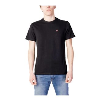 Napapijri Schwarzes Baumwoll-T-Shirt Kurzarm - - Tops - Herren - Schwarzk - L