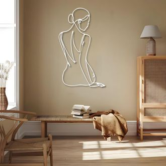 Generic Moderne minimalistische Metallwandkunst Linie, Wanddekoration f&uuml;r Frauen, Dekoration des weiblichen K&ouml;rpers, abstraktes Motiv f&uuml;r Wohnzimmer, Schlafzi