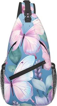 Generic Sacoche Port&eacute; &eacute;paule Motif papillon &eacute;l&eacute;gant L&eacute;ger Sacs &agrave; Bandouli&egrave;re R&eacute;glable Crossbody Bag pour Cyclisme Randonn&eacute;e Voyage