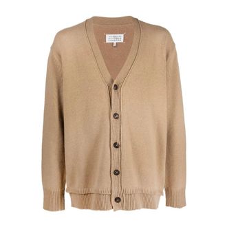 Maison Margiela Beige Cardigan aus Wolle- Leinen und Baumwolle - - Knitwear - Herren - Beige - XS