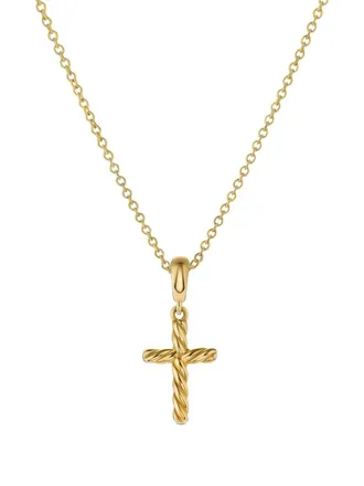 David Yurman collier en or 18ct &agrave; pendentif croix