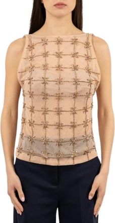 Pinko Pinko, Femme, Tops, Beige, Taille: 38 FR Top Donna