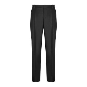 Balmain Schlanke- ungemusterte Wollhose - - Trousers - Herren - Schwarzk - S