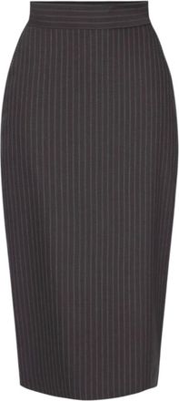 Elisabetta Franchi Jupe crayon ray&eacute;e - Femme - Jupes - Brun - Taille: 38 FR