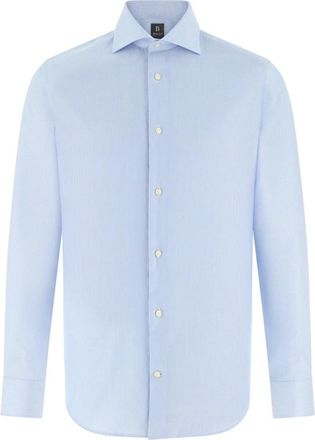 Boggi Milano Homme, Chemises, Bleu, Taille: 2XL Twill Windsor Collar Shirt