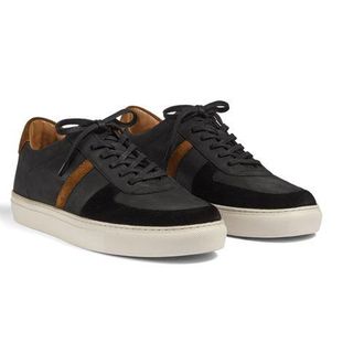 Lands End Leder-Sneakers zum Schnüren, Herren, Größe:41 regular, Schwarz, Leder/Rauleder, by Lands End
