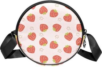 Generic Petit sac &agrave; bandouli&egrave;re circulaire pour femme, petit sac &agrave; bandouli&egrave;re avec fermeture &eacute;clair, bretelles r&eacute;glables, sac &agrave; main rond d&eacute;contract&eacute; pour fe