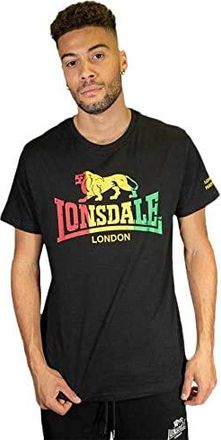 Lonsdale London Freedom Homme T-Shirt Manches Courtes Noir XXL 100% Coton Regular/Coupe Standard