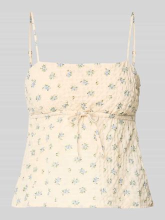 Review Babydoll-Top aus Seersucker mit Schn&uuml;rung