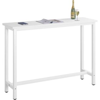 Woltu Table de bar Woltu Table de bistrot, Table &agrave; manger, Structure en m&eacute;tal, Plateau en mdf, 140x40x100 cm