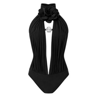 Philipp Plein Flower Cut-Out Bodysuit - - Tops - Damen - Schwarzk - XS