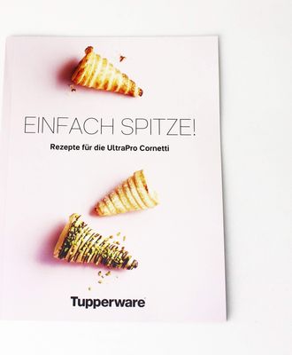 Tupperware TW REZEPTHEFT UltraPro Cornetti, Cornet Party - Eiswaffeln, Teigh&ouml;rnchen, Trubotschki, Schillerlocken
