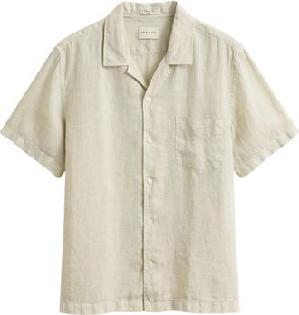 GANT Homme, Chemises, Beige, Taille: M Chemise &agrave; Manches Courtes en Lin