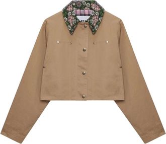 Msgm Msgm, Femme, Vestes, Brun, Taille: 38 FR Veste Courte &agrave; Col Floral