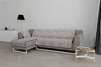 Italian Bed Linen Glamour rutschfest Sofa Abdeckung mit Chaise-Longue Links, Braun, 240cm