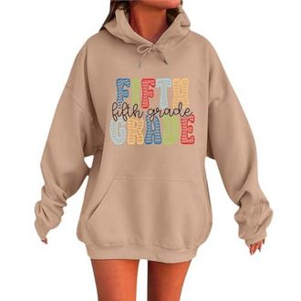 Generic 2026 Printemps Femmes Casual Imprim&eacute; Hiver Sweat &agrave; Capuche Polaire Pull Sweatshirt avec Motif Vie Oc&eacute;an pour un usage quotidien et, kaki, XXL