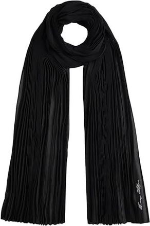 Tommy Hilfiger Tommy Script Chiffon Scarf Aw0Aw18049 &Eacute;charpe l&eacute;g&egrave;re, Black (Black), Taille Unique Femme